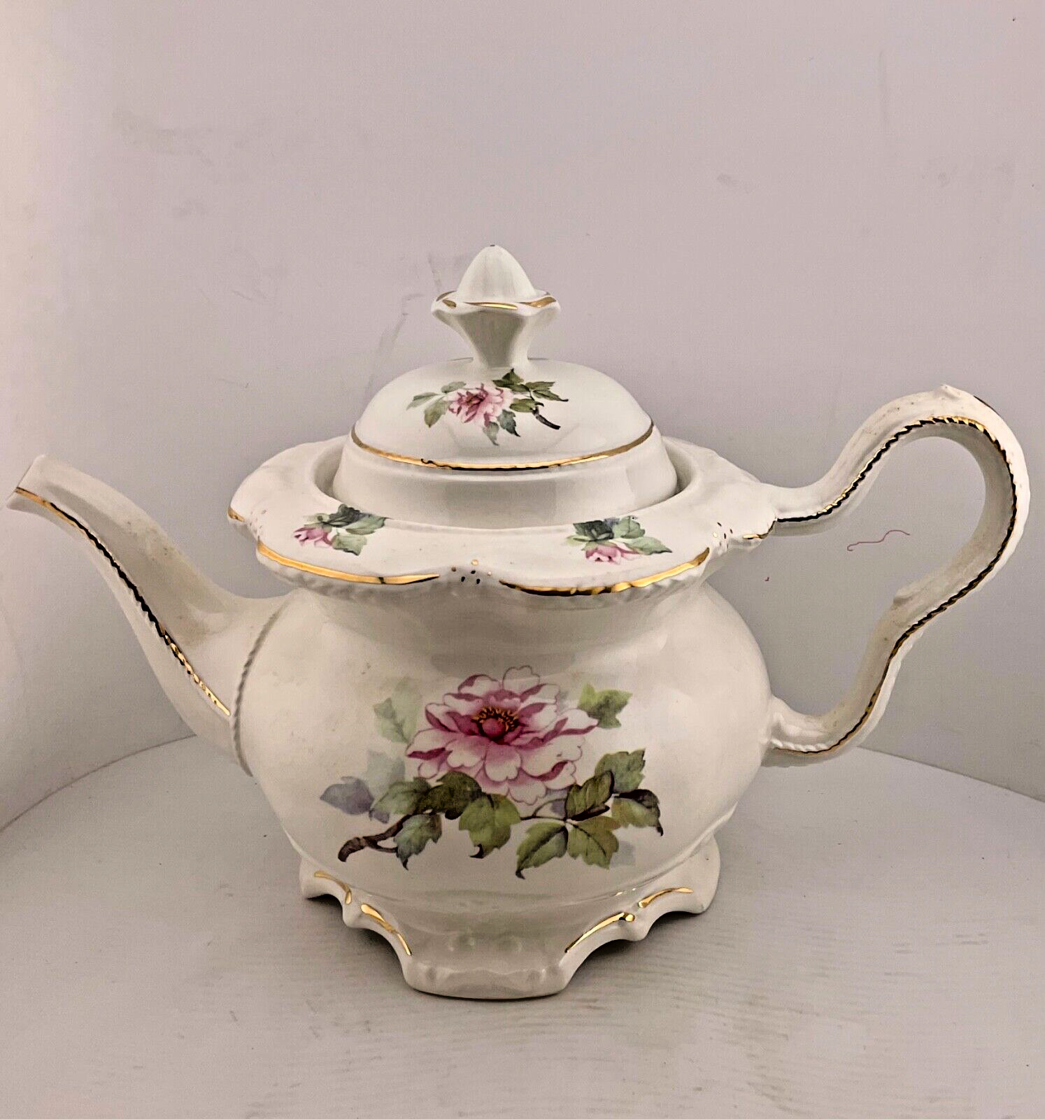 Crown Dorset “ pink rose with gold “ fine ceramic tea pot | eBay