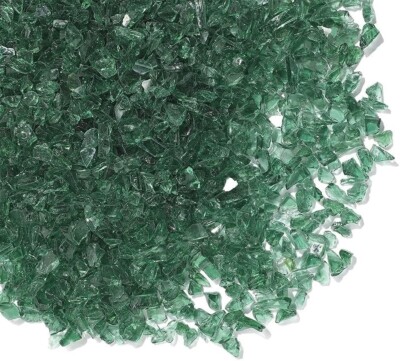 2 Lbs. Broken Tempered Glass for Craft/Art Projects - SOLEXIA (green) 1 ...