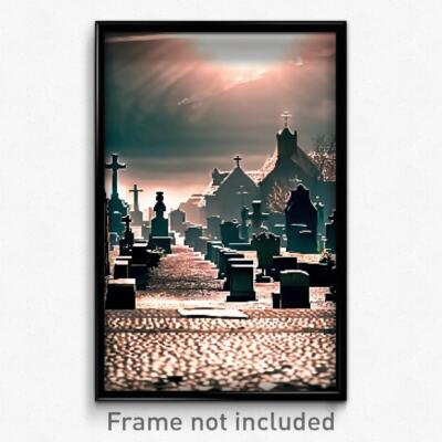 Pixel Art Poster - Stupendous Graveyard (8 Bit Psychedelic Video Game ...