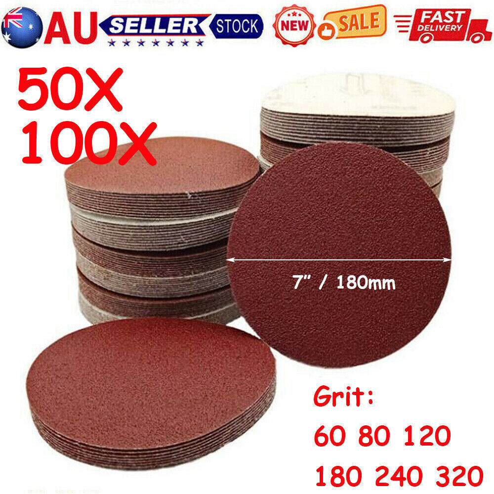 Bulk 180mm 7" Inch Sanding Discs Pads Hook Loop Disc Drywall Sander ...