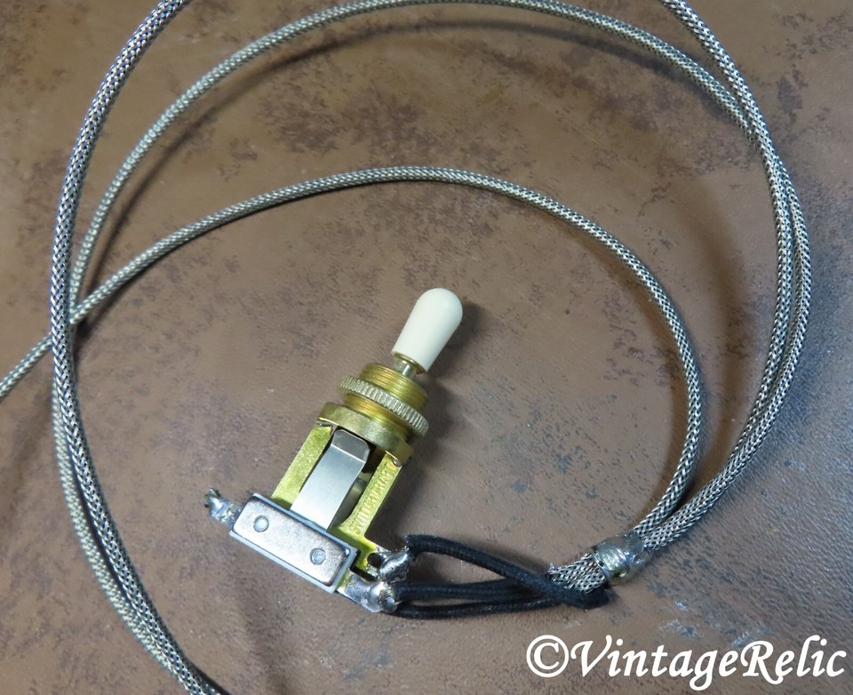 Short frame Wired Toggle Switch 3 way Switchcraft GOLD USA fits Gibson ...