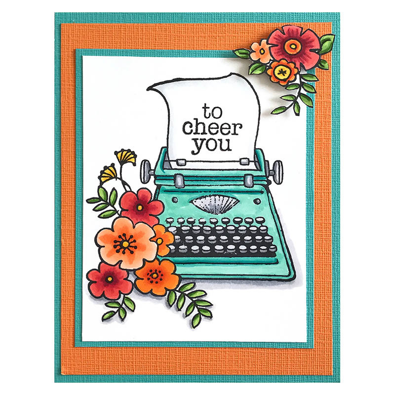 TYPEWRITER & Sayings CLEAR Unmounted Rubber Stamp Set STAMPENDOUS ...