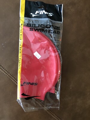 FINIS Red Silicone Swim Cap Versatile Tear-proof Snug Fit One-Size NEW ...