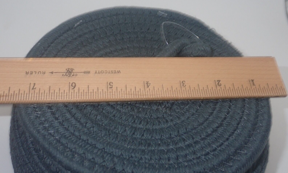 Dark Gray Rope Basket with Lid Woven Cotton Round Pot Shape | eBay