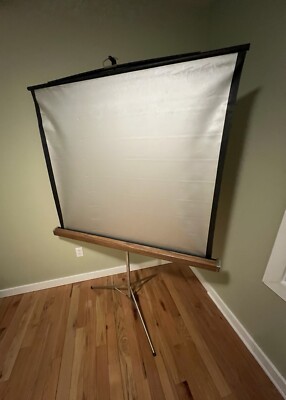 Vintage Movie Projector Screen Knox Crusader Silver Wood grain 40" x 40 ...