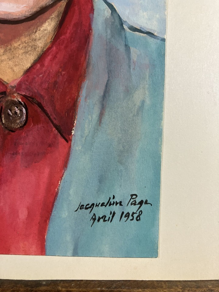 Jacqueline Page (XX) Gouache E Acquerello Ritratto Ragazzo Bambino ...