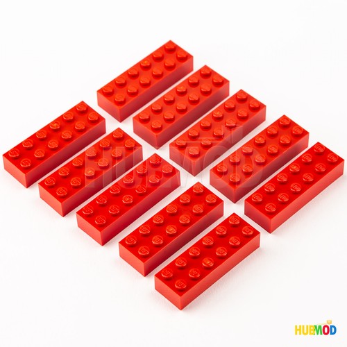 Lot of 10 Genuine LEGO Red 2x6 44237 2456 Building Bricks Blocks Parts ...