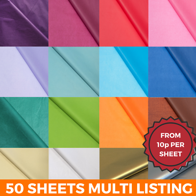 TISSUE PAPER 50 SHEETS LARGE ACID FREE QUALITY SHEETS BIO 50x75 20 ...