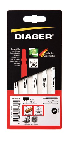 DIAGER Lames scie sauteuse pour materiaux fins - L001M Pack de 5 | eBay