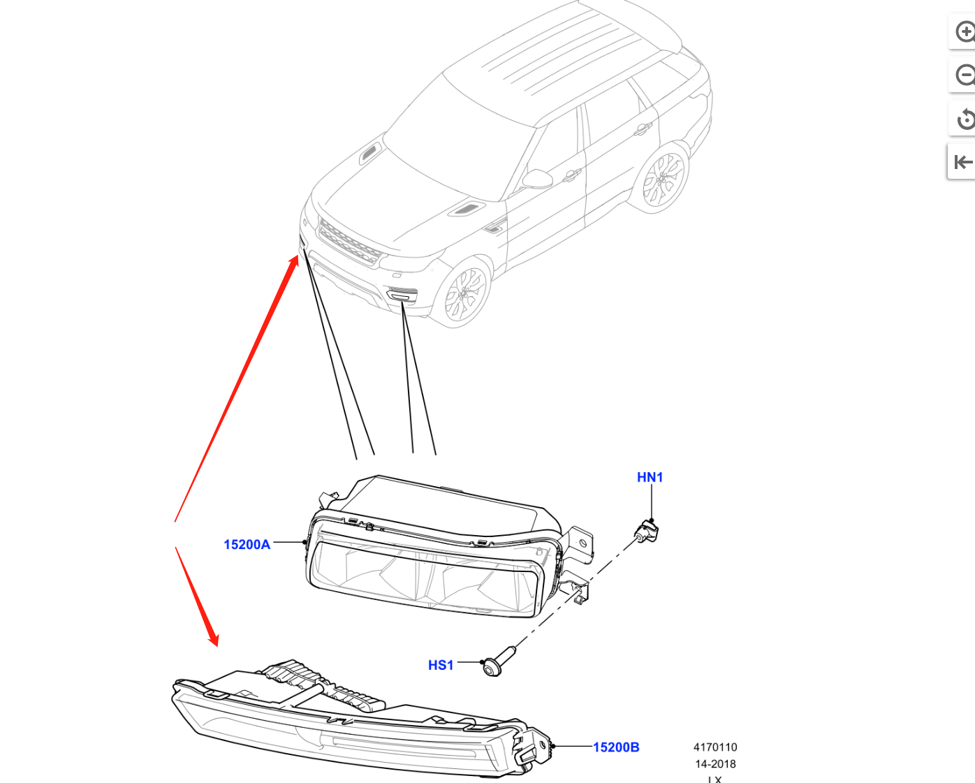 Genuine Front Bumper LED Fog Lamp/Light For Range Rover LR098340 Right ...