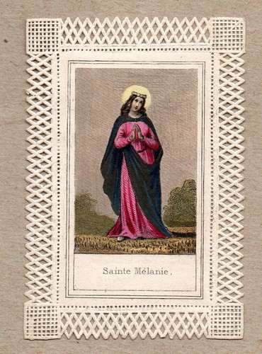 Rare 1880 Antique French Paper Lace Holy Card, Sainte Melanie, Hand ...