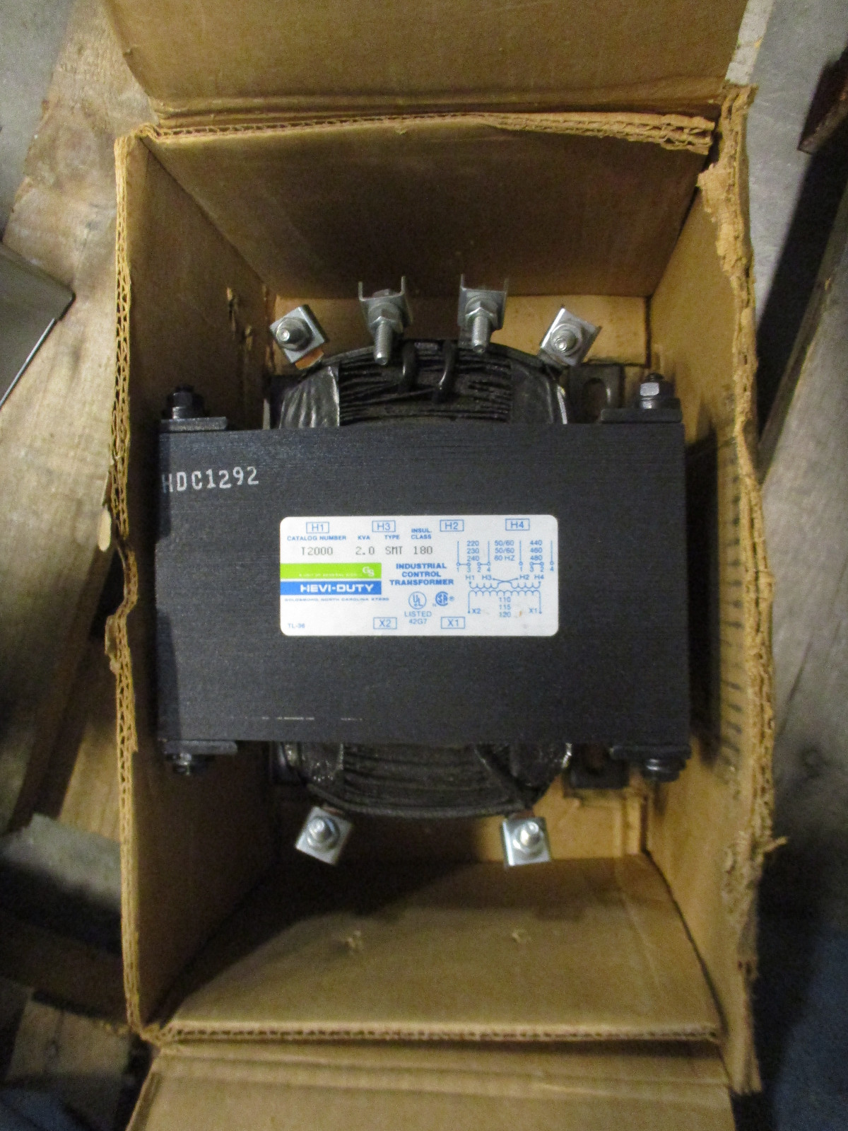 Hevi Duty T2000, 2 KVA, 1 Phase, 240x120 Volt Control Transformer ...