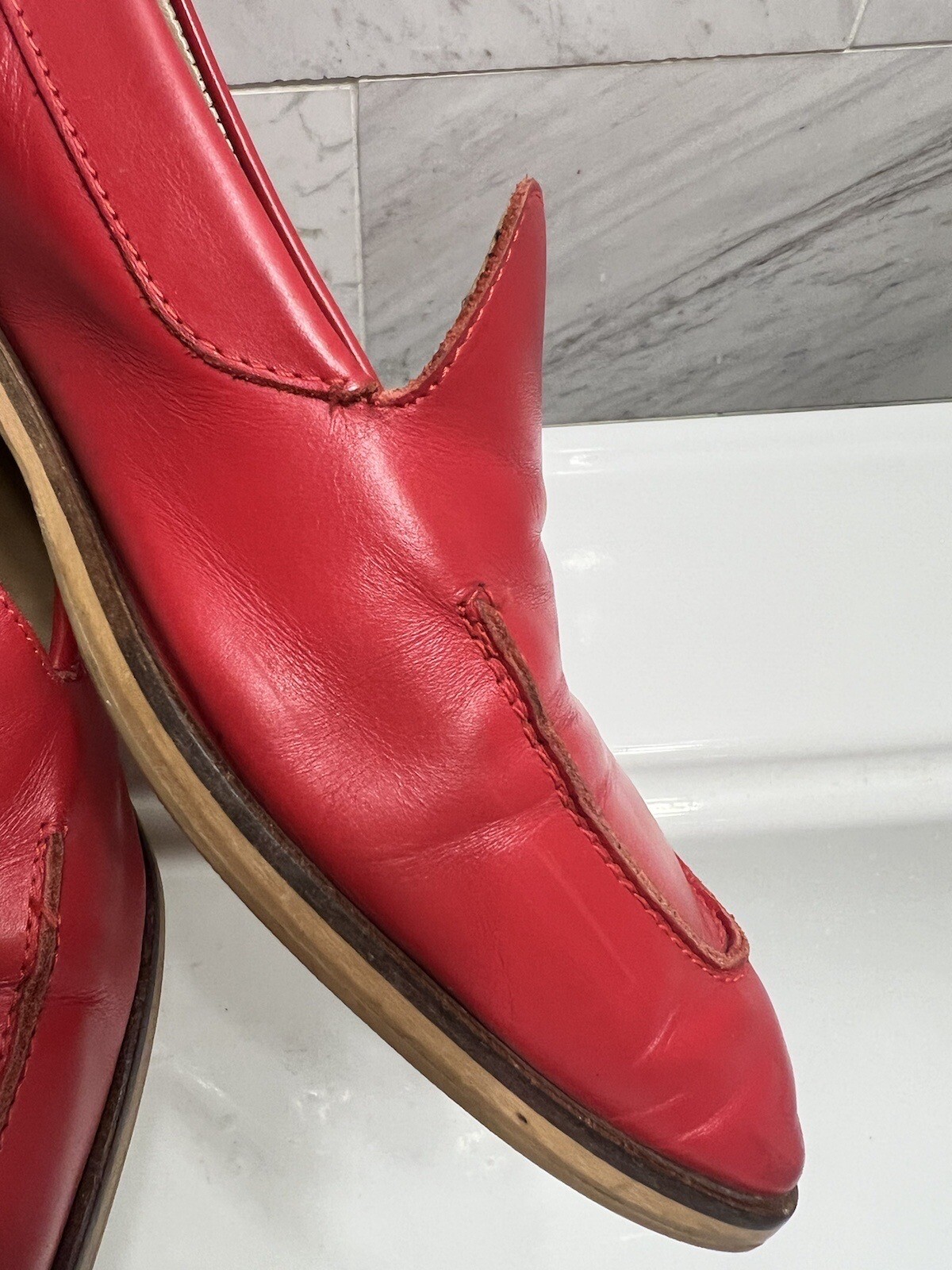 *reinforced - READ: EVERLANE women’s pointy toe red Leather Loafers USA ...