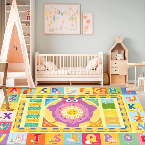 Educational ABC Kids Rug, TPR Nonslip Toddler Baby Child Learning 78 ...