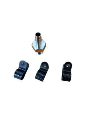 VIAIR Airline clips 3pcs & barbed fitting 1pc (1/4” F NPT to 3/8” line ...