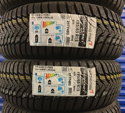 2X NEW KUMHO WINTERCRAFT SNOW/ICE/MUD 195/65 R15 91H 195 65 15 1956515 ...
