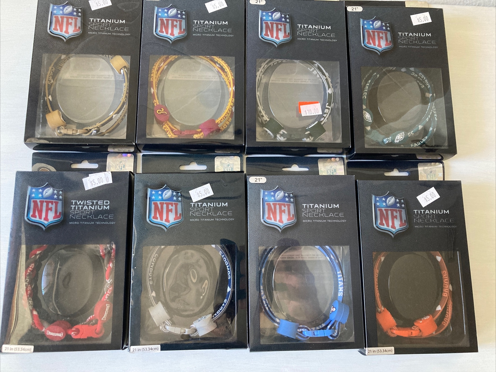 Assorted Teams Titanium Sport Necklace NFL Football 21" Neck Size ...