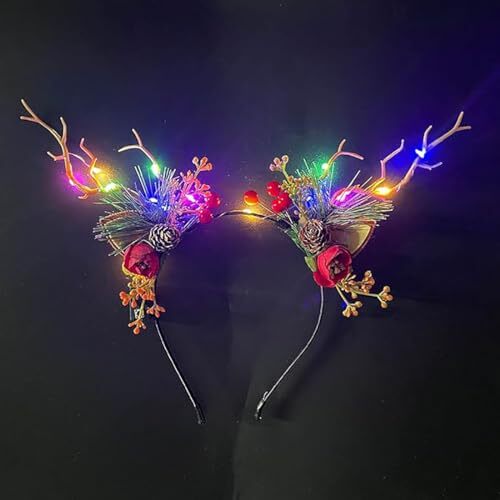 LED Glowing Hair Hoop Butterfly Antlers Headbands Luminous A-Colorful ...