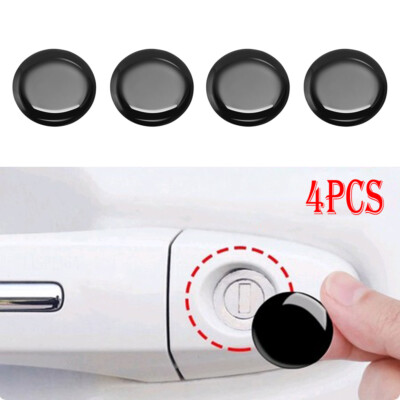 4pcs 20mm Black Car Door Lock Keyhole Stickers Protector Pad Cover ...