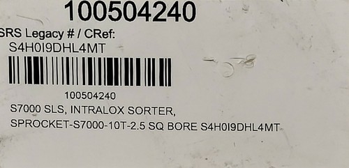 NEW Intralox Sorter S4H019DHL4MT S7000 SLS 10T 2-1/2" SQ Bore Sprocket ...