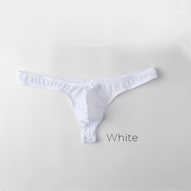 Sexy Men See-through G-String Brief Sheer Mesh Pouch Underwear Panties ...