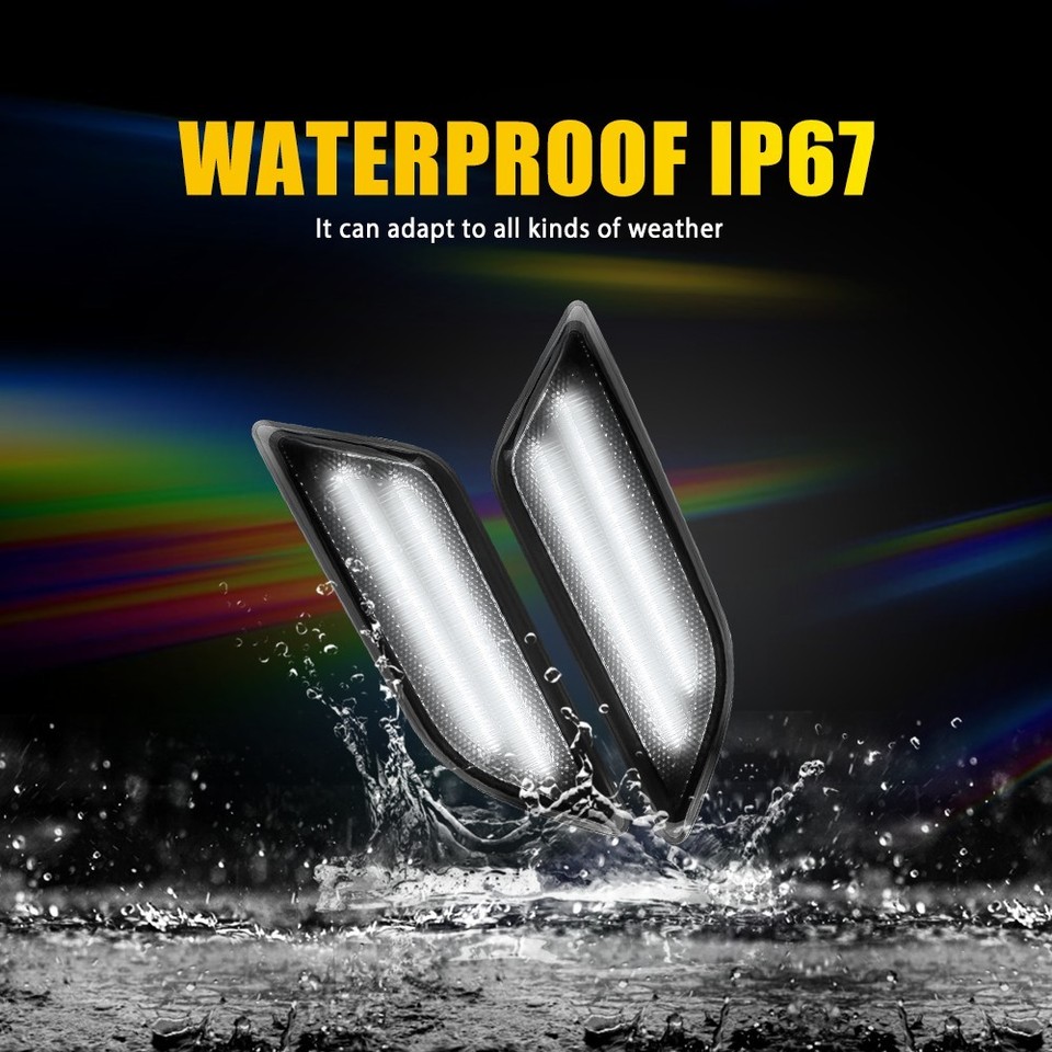 Bumper Side Marker Light White/Amber For 12-14 Mercedes Benz C250 C300 ...