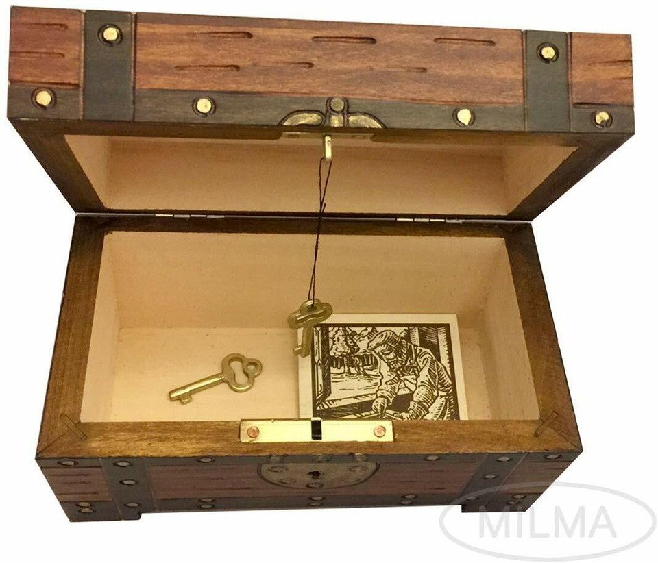 Pirate Chest Box Handmade Wood Keepsake Jewelry Box Made in Poland | eBay