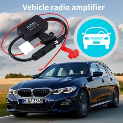 Car FM Signal Amplifier Car Radio Signal Booster Din Aerial Antenna ...