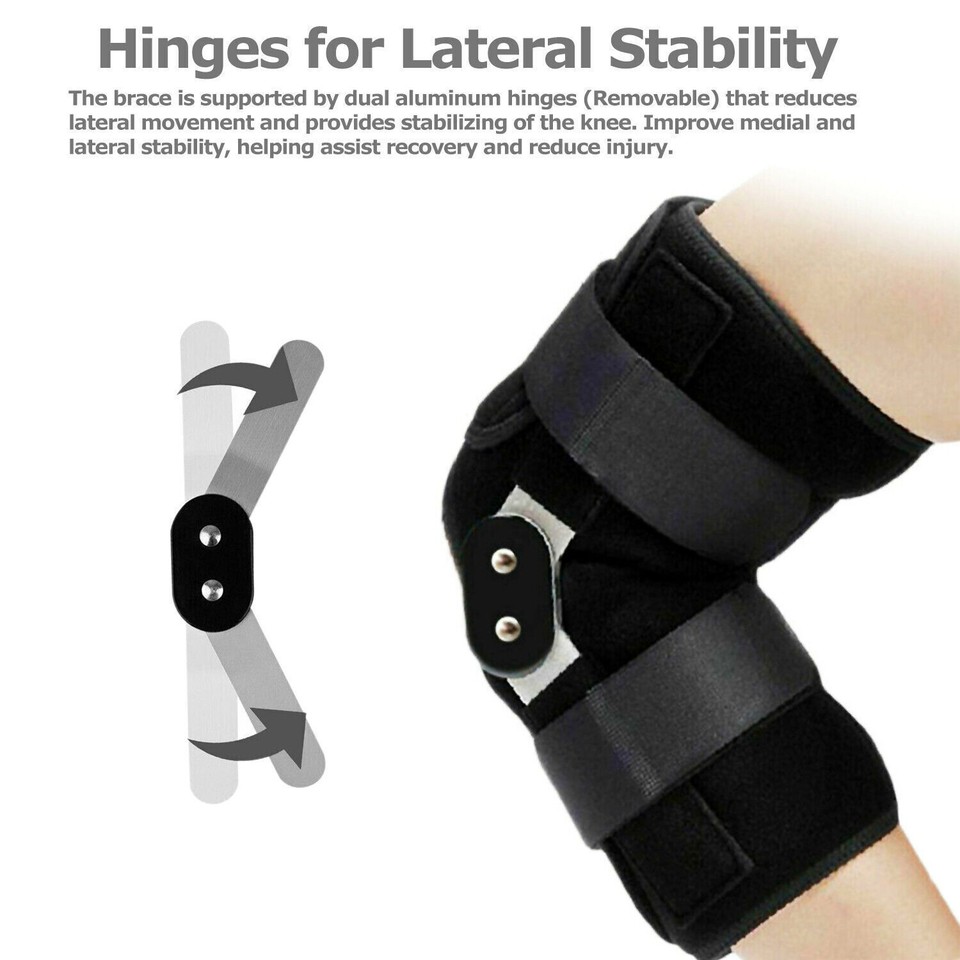Compression Knee Brace Hinged Sleeve Joint Support Open Patella ...