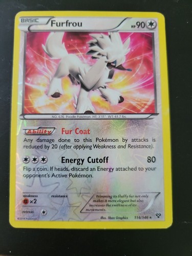Pokemon TCG Card 2014 XY Base Set - Furfrou 114/146 Reverse Holo | eBay