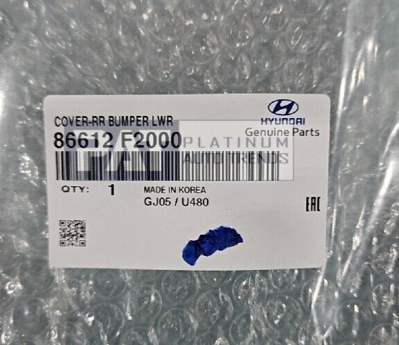 GENUINE HYUNDAI ELANTRA 2017-2018 REAR LOWER COVER WITHOUT SPORT, 86612 ...