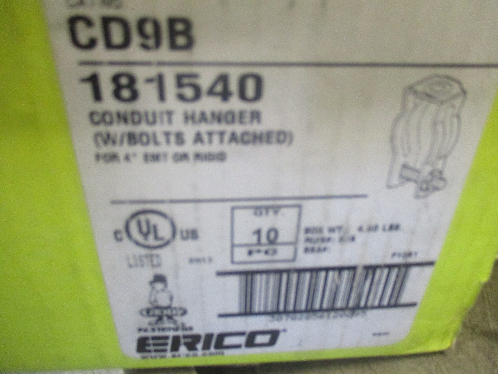 Lot of Caddy Model: CD9B Conduit Hangers w/ Bolts Attach. Qty 13 ...