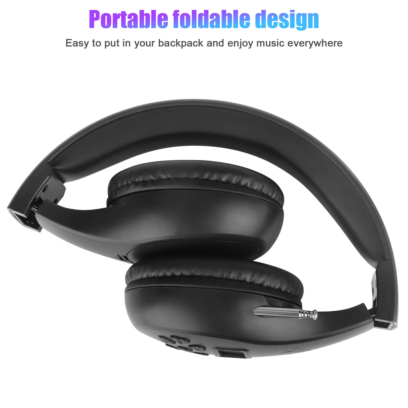 Foldable Stereo Bass Sound FM Radio Reception Headset Noise Reduction ...