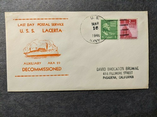 USS LACERTA AKA-29 Naval Cover 1946 DECOMMISSIONED Cachet LDPS | eBay
