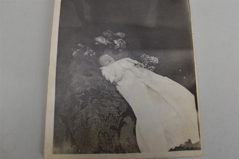 RPCC Post Mortem Dead Baby Postcard Mourning Photo Floral Draped ...