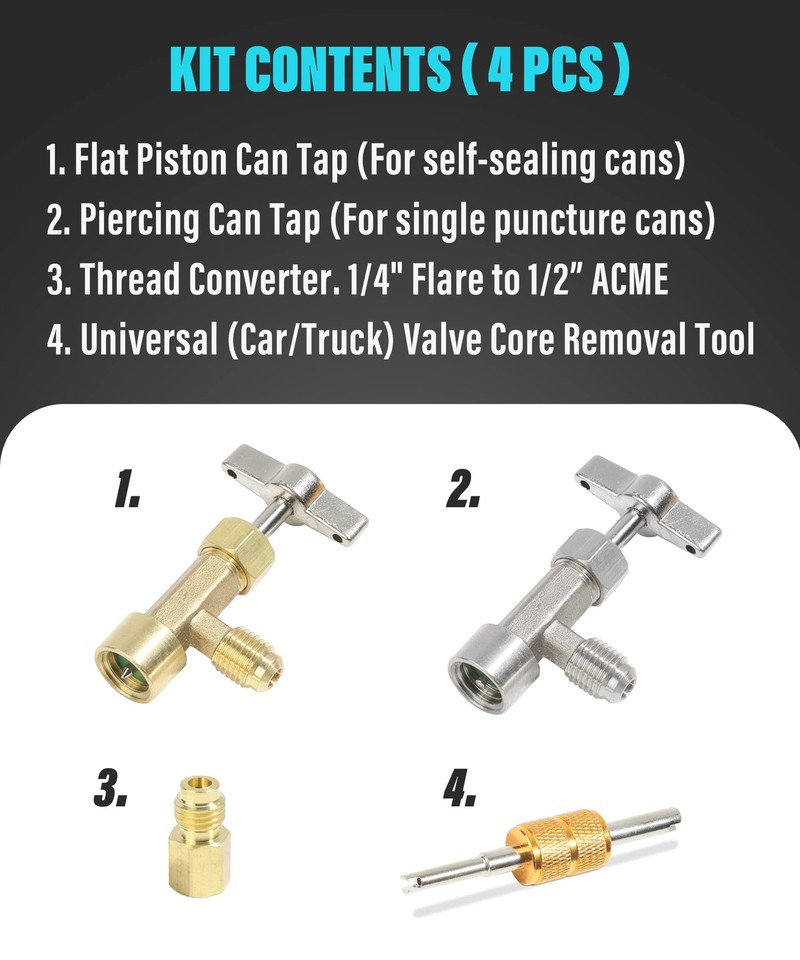 YAKEFLY R134a Can Tap,AC Freon Can Tap Kit for Refilling Automotive Air ...