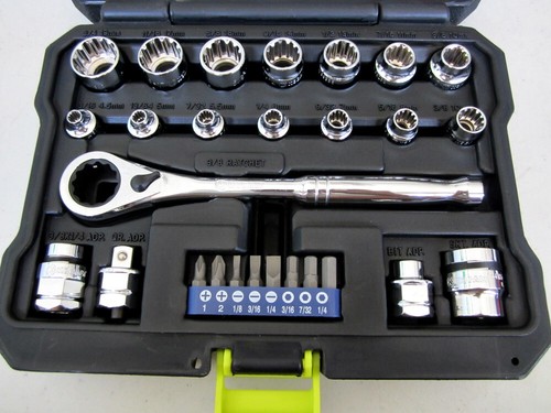 NOS Kobalt Xtreme Access 27pc Metric & SAE Pass Through Socket Set ...