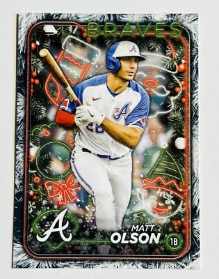 Matt Olson Christmas Tree Exclusive Tin Parallel 2024 Topps Holiday ...