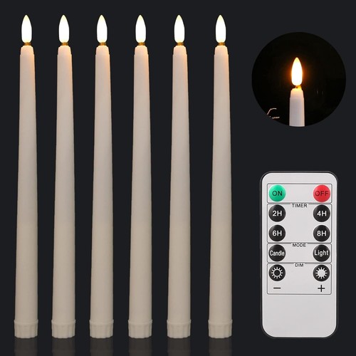 Flameless LED Taper Candles Flickering with 10-Key Remote, Hanging ...
