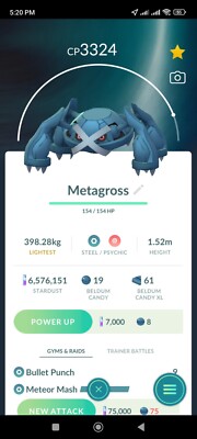 POKÉMON GO Metagross Exclusive Move🤩 Meteor Mash 🤩 LVL 35 High CP 💪😍 | eBay