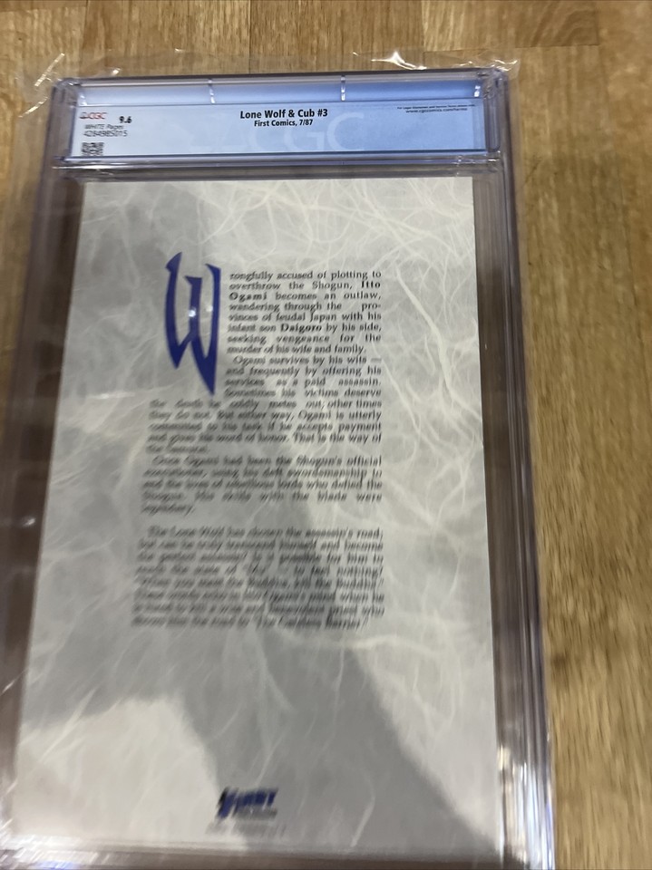 LONE WOLF AND CUB #3 CGC 9.6 Comic Marvel 1987 First Comics Miller | eBay