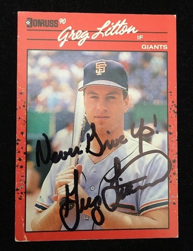 GREG LITTON 1990 DONRUSS Autograph Signed AUTO Baseball Card GIANTS 453 ...
