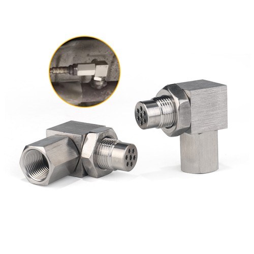 2X O2 Oxygen Sensor Spacer Adapter 90 Degree CEL Fix Extender M18x1.5 ...