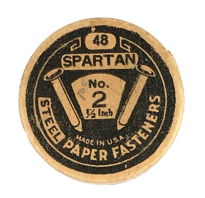 Vintage Round Paper Box Spartan Steel Paper Fasteners No. 2 1930s Nice ...
