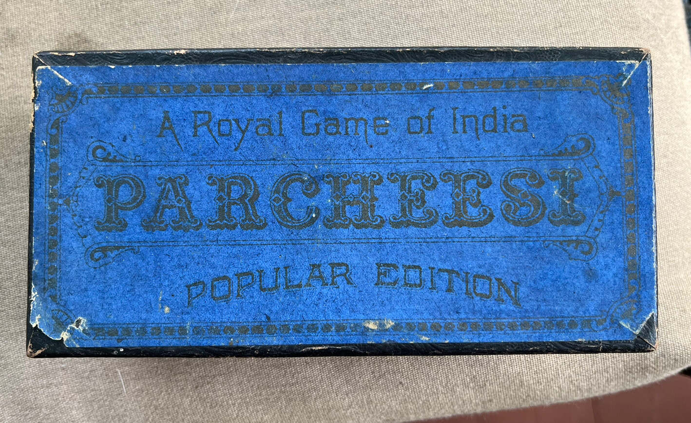 1918 Selchow & Richter Parcheesi Game Pieces Complete Glass Dice ...