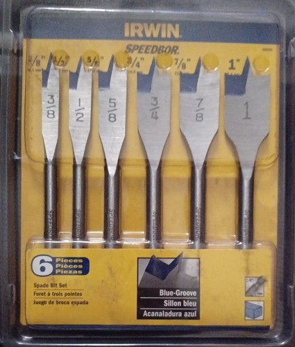 Irwin Speedbor 6 Piece Spade Bit Set Model # 88886 | eBay
