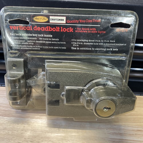 Vintage Sears Craftsman 57279 Vertical Deadbolt Cylinder Key Deadbolt ...