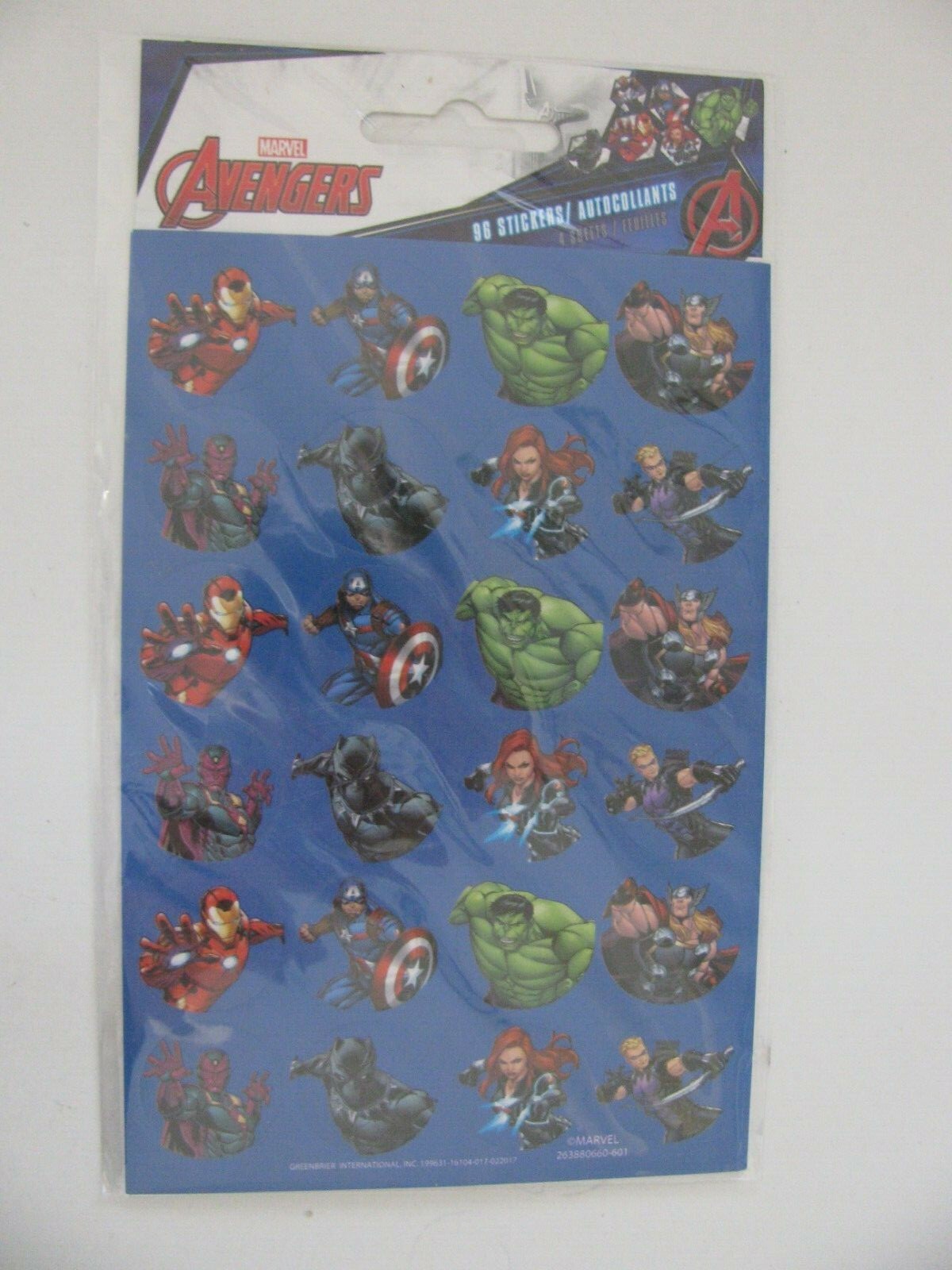 MARVEL AVENGERS Stickers 4 Sheets 96 Pieces Stickerfetti NIP | eBay