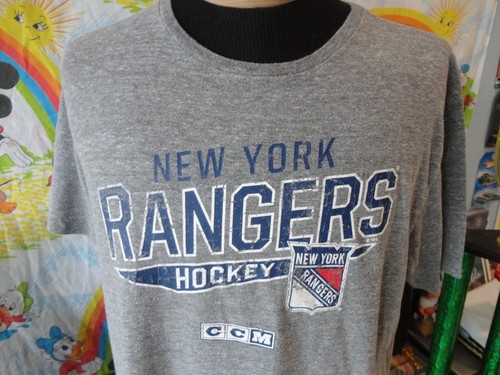 New York Rangers CCM Soft Distressed Gray T Shirt XL | eBay
