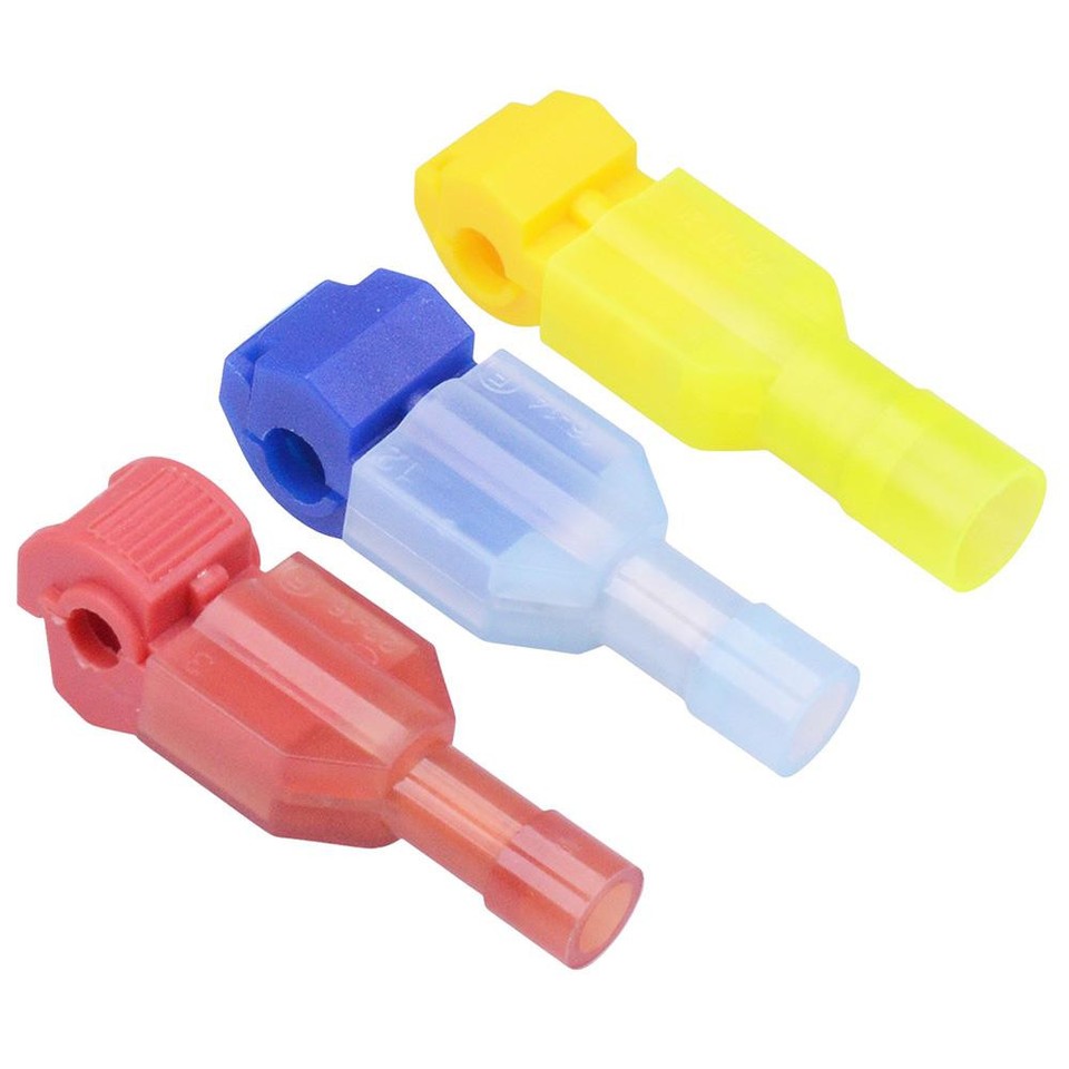 Quick Splice T Tap Blade Wire Crimp Connector Terminal Red Blue Yellow ...
